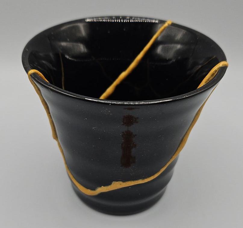 Back/gold Kintsugi Cups- Wabi-sabi, Home Decor, Japanese Art, Broken ...