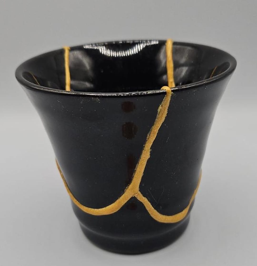 Back/gold Kintsugi Cups- Wabi-sabi, Home Decor, Japanese Art, Broken ...