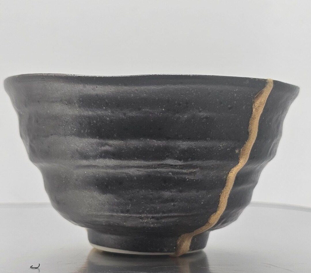 Japanese Kintsugi Tea Cups- Black/gold- Home Decor- Gifts- Wabi Sabi ...
