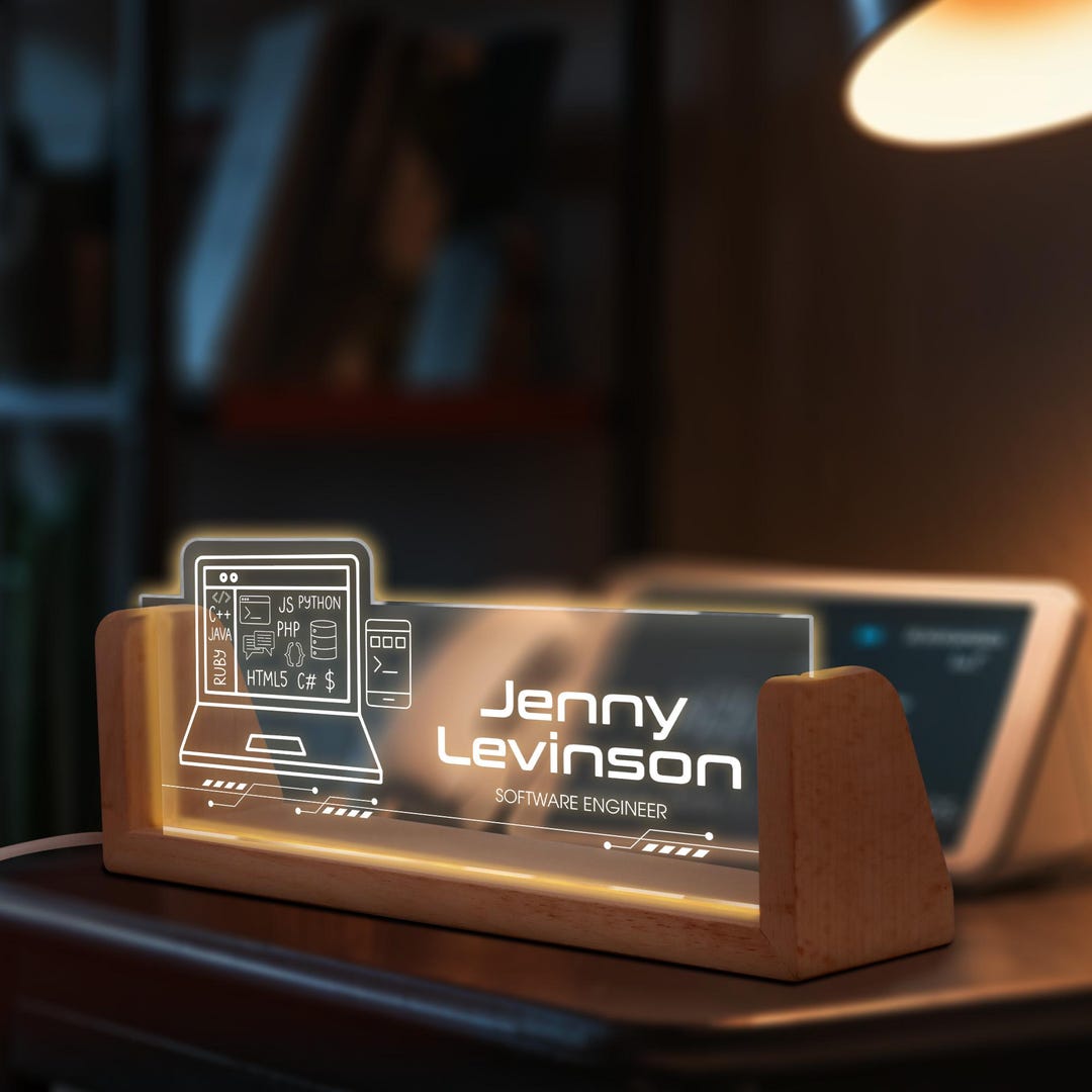 Software Engineer Desk Sign, Custom Computer Science Office Decor ...