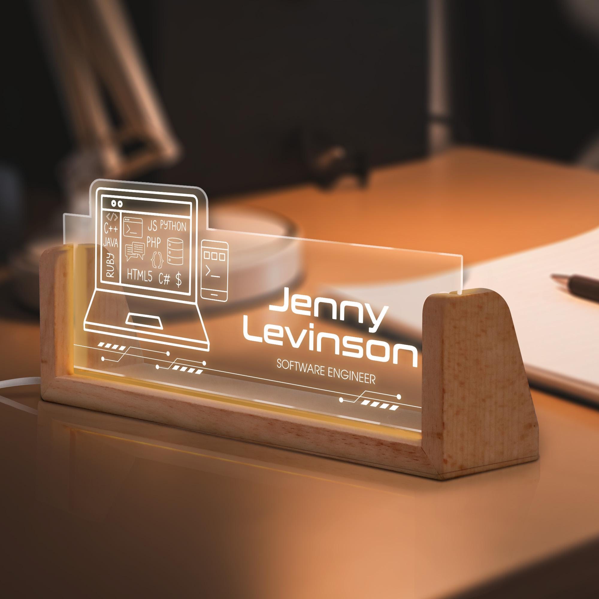 Software Engineer Desk Sign, Custom Computer Science Office Decor ...
