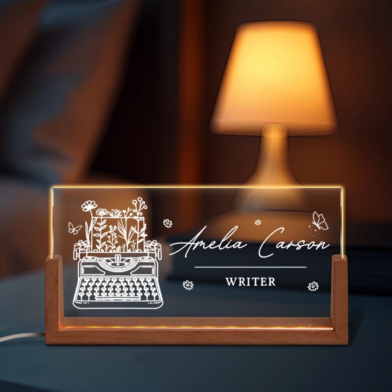 Personalized Writer Desk Name Plate, Custom Author Desk Sign, Gift for ...