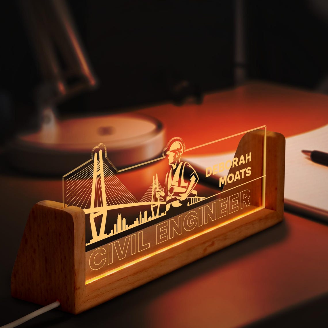 Custom Civil Engineer, Personalized Construction Engineering Nameplate ...