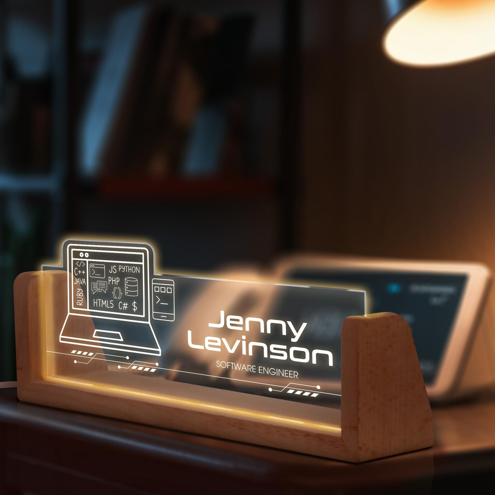 Software Engineer Desk Sign, Custom Computer Science Office Decor ...