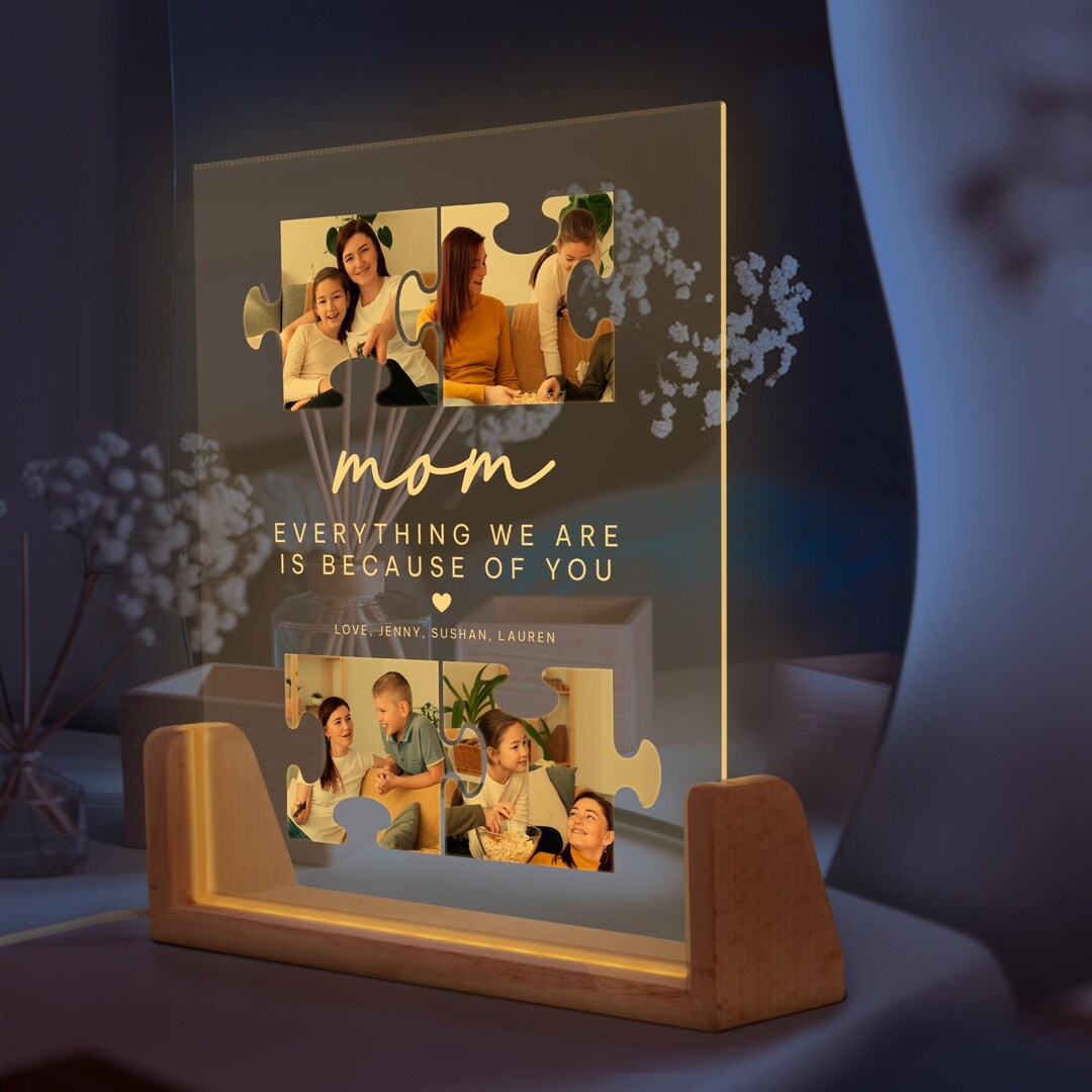 Gift for Mom Mother's Day Desk Night Light, Personalized Photo Night ...