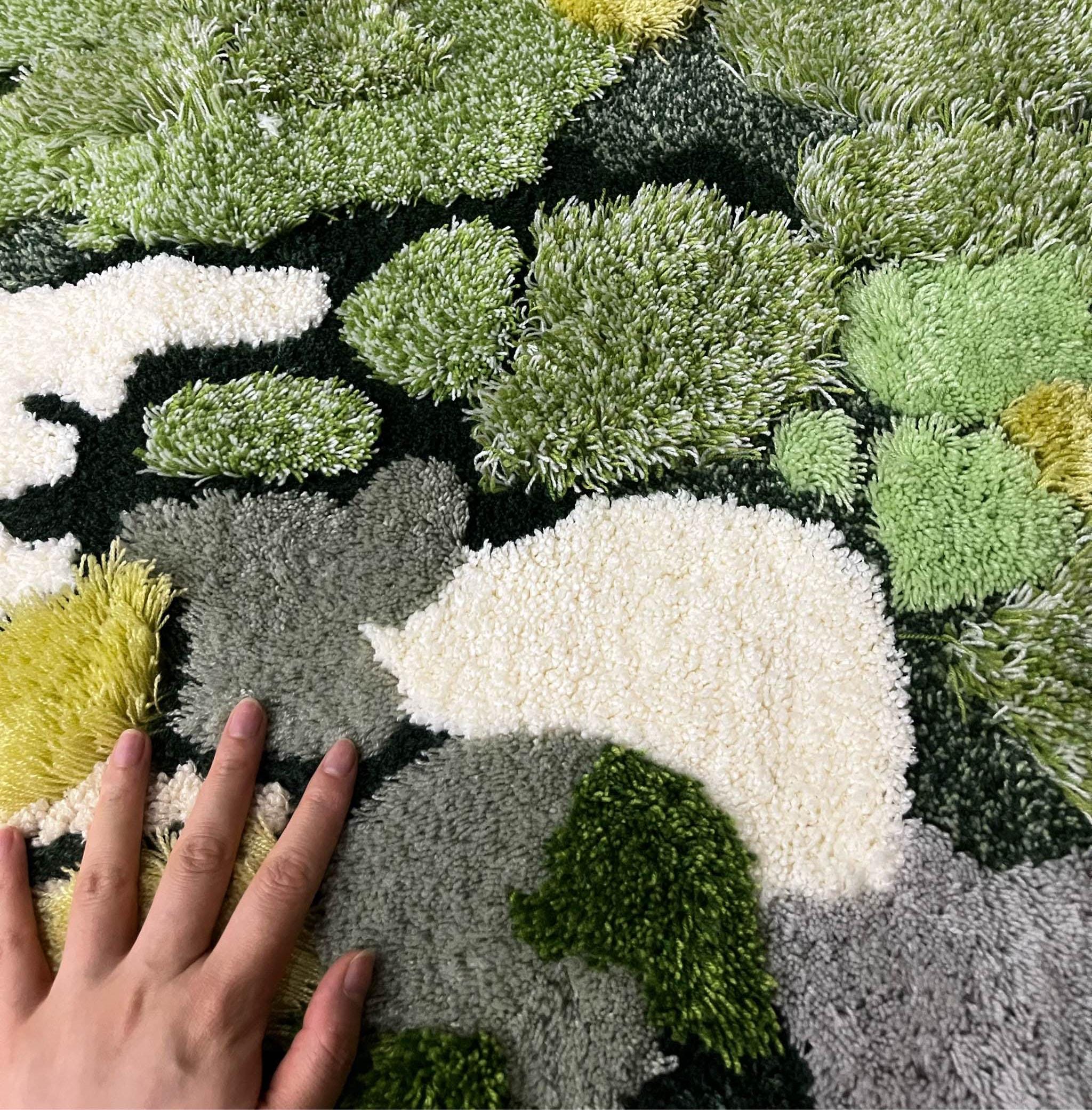 Moss Rug Nature Decor Rug for Living Room Rug Mossy Rug for Bedroom ...