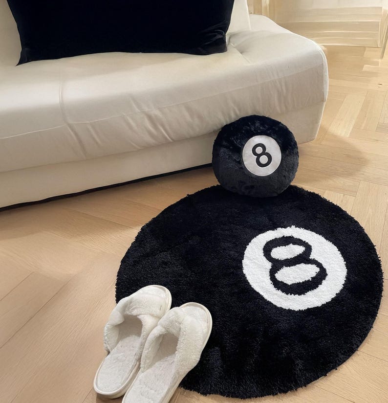 8 Ball Rug Stussy Inspired Bedroom Rug Gift for Him Cool Rugs Bedroom ...