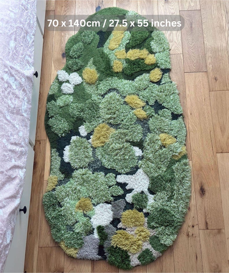 Moss Rug Nature Decor Rug for Living Room Rug Mossy Rug for Bedroom ...