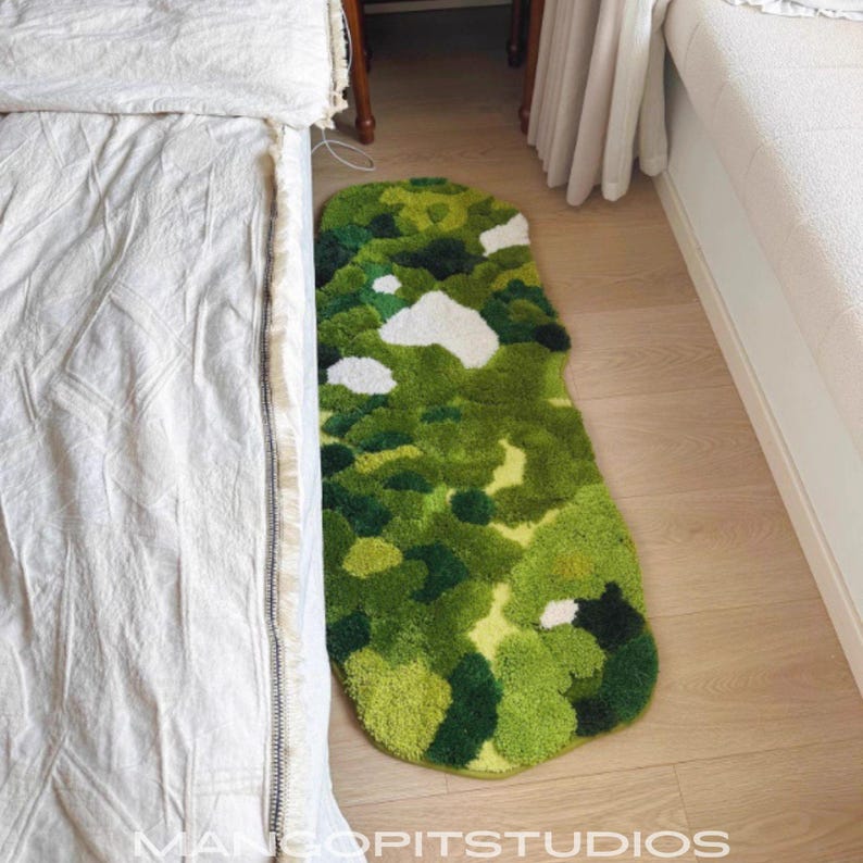 Forest Moss Rug Tufted Rug for Bedroom Rug Green Forest Themed Decor ...