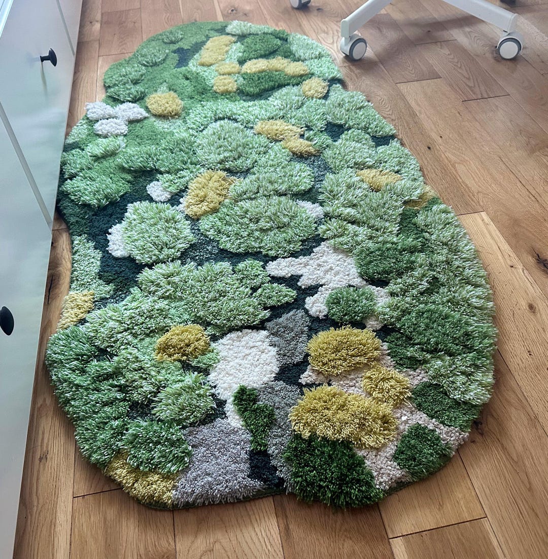 Mossy Rug Green Nature Inspired Rug for Living Room Rug Moss Bedroom ...