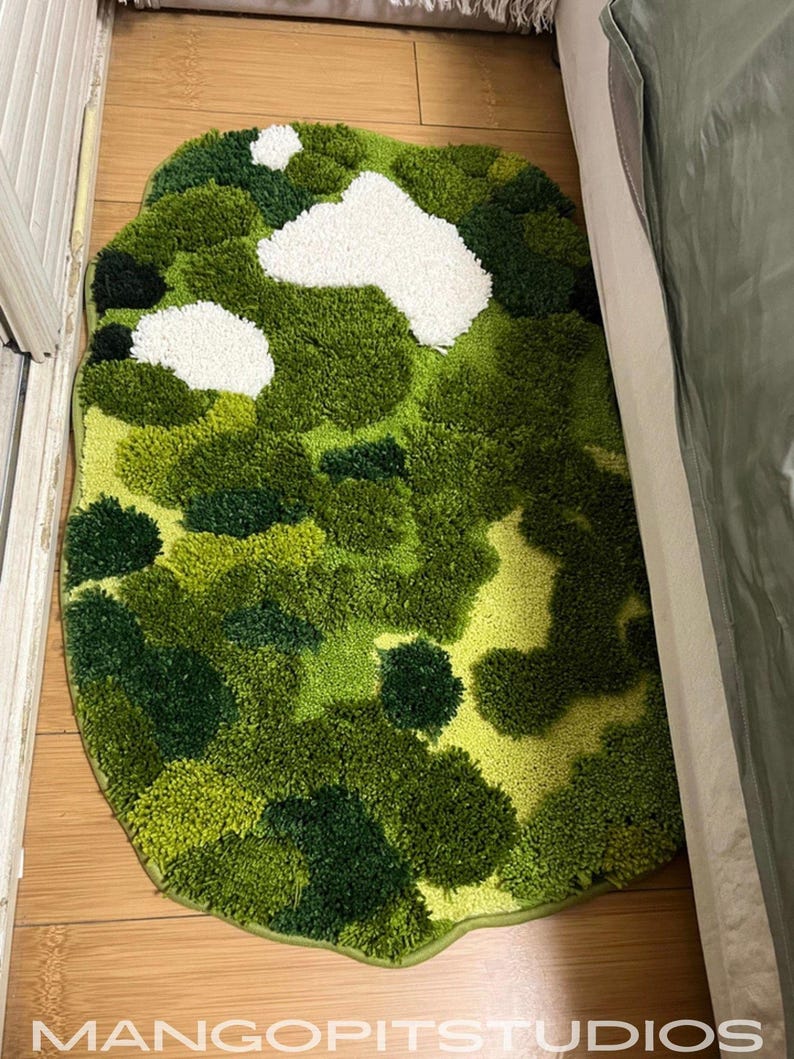 Forest Moss Rug Tufted Rug for Bedroom Rug Green Forest Themed Decor ...