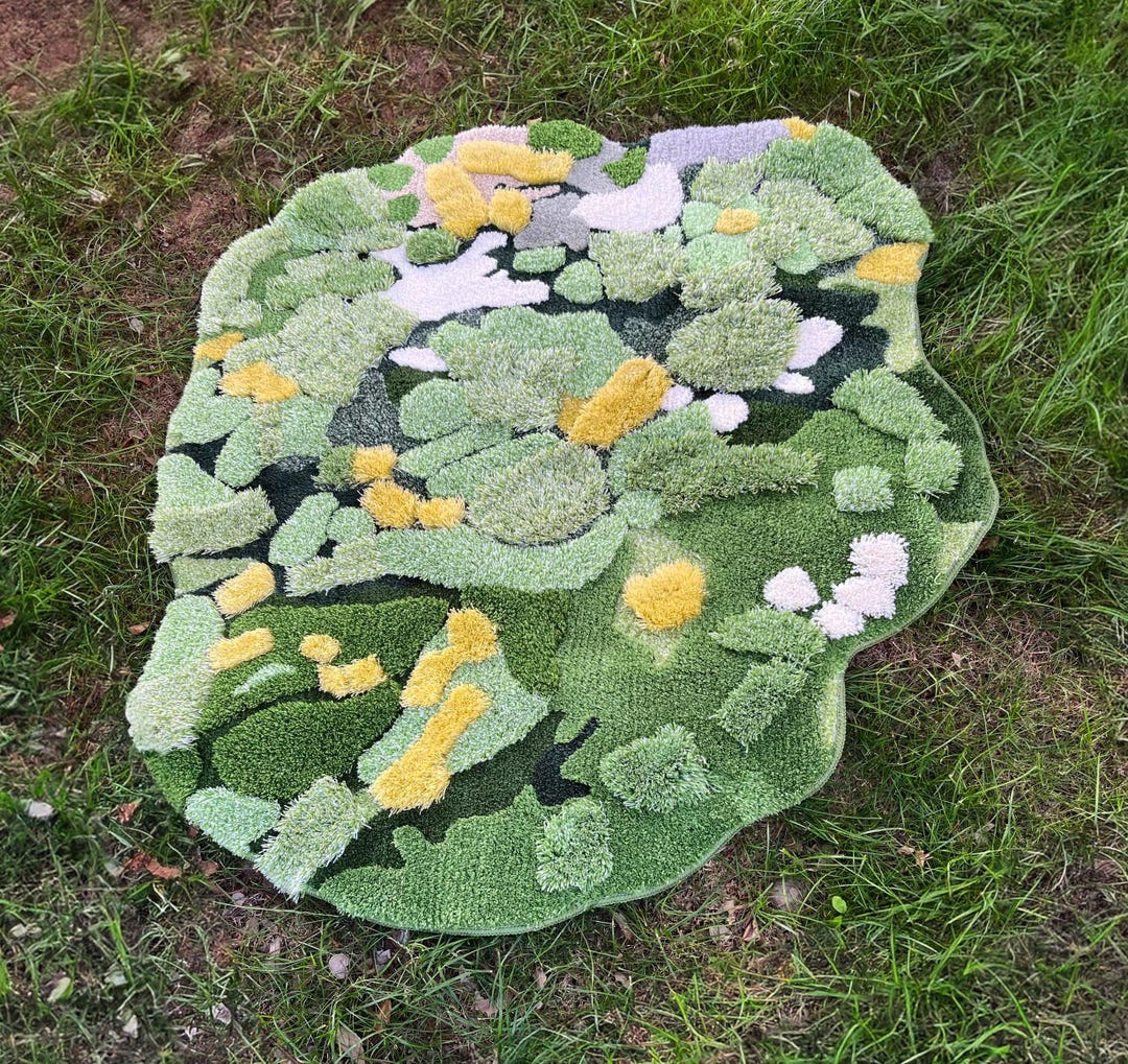 Moss Rug Nature Decor Rug for Living Room Rug Mossy Rug for Bedroom ...