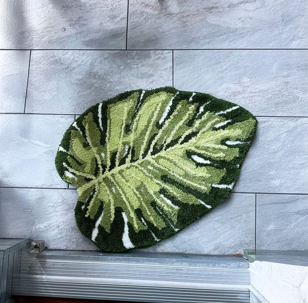 Monstera Rug for Bedroom Rug Monstera Leaf Rug Tufted Monstera Rug ...