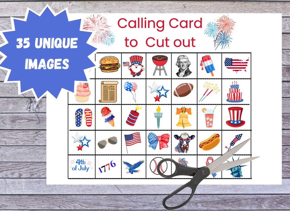 4th of July BINGO! 30 Printable Bingo Cards, Games for Kids and Adults ...
