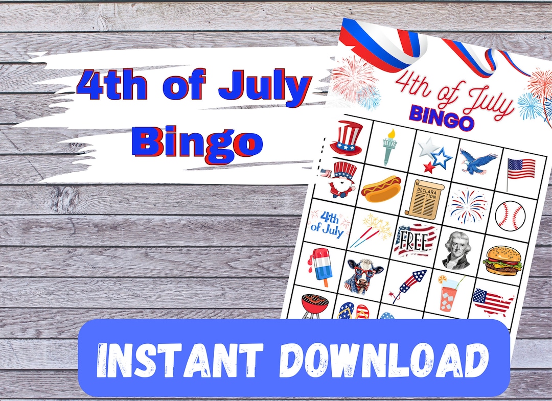 4th of July BINGO! 30 Printable Bingo Cards, Games for Kids and Adults ...
