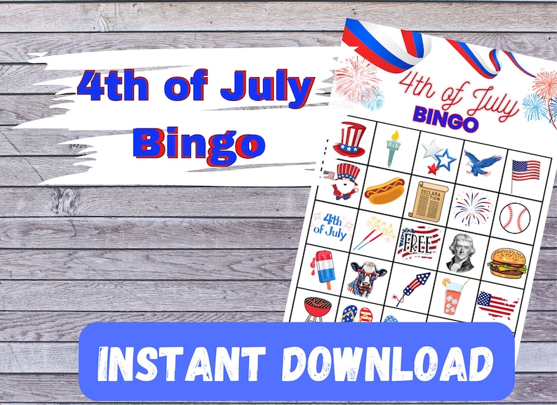 4th of July BINGO! 30 Printable Bingo Cards, Games for Kids and Adults ...
