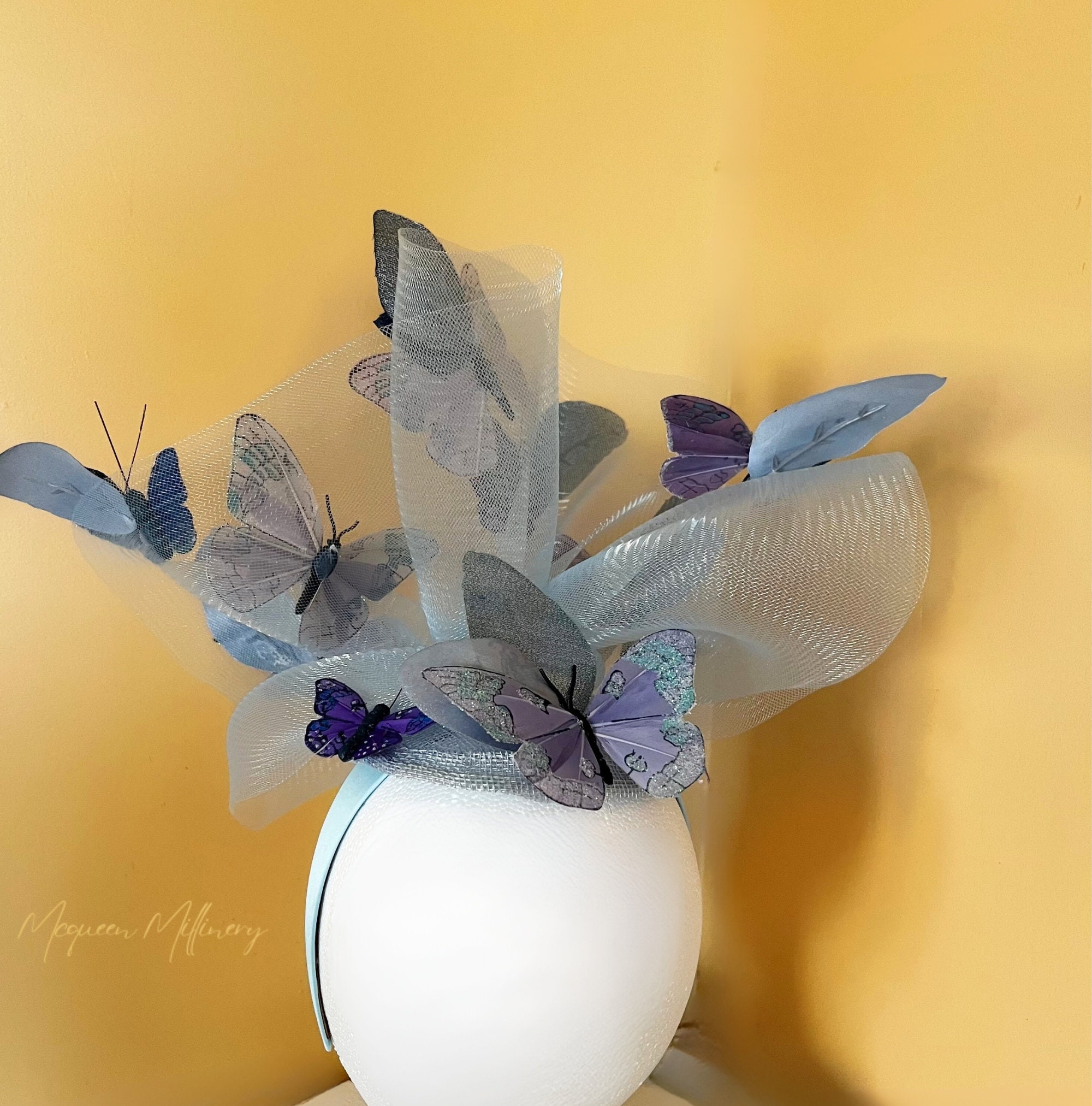 Kentucky Derby Fascinator Hat Baby Blue Fascinator Periwinkle Mini Hat ...
