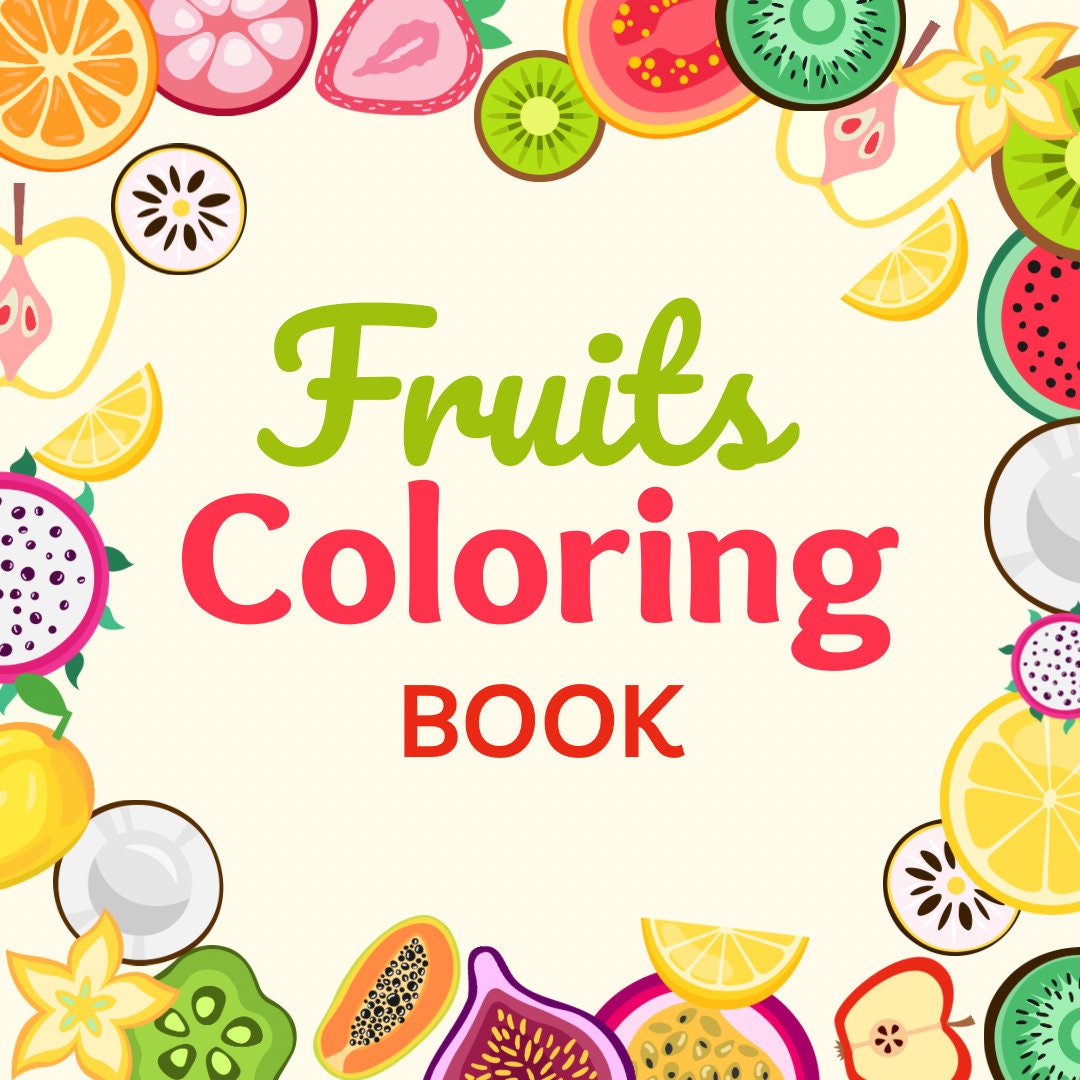 Fruits Coloring Book - Etsy