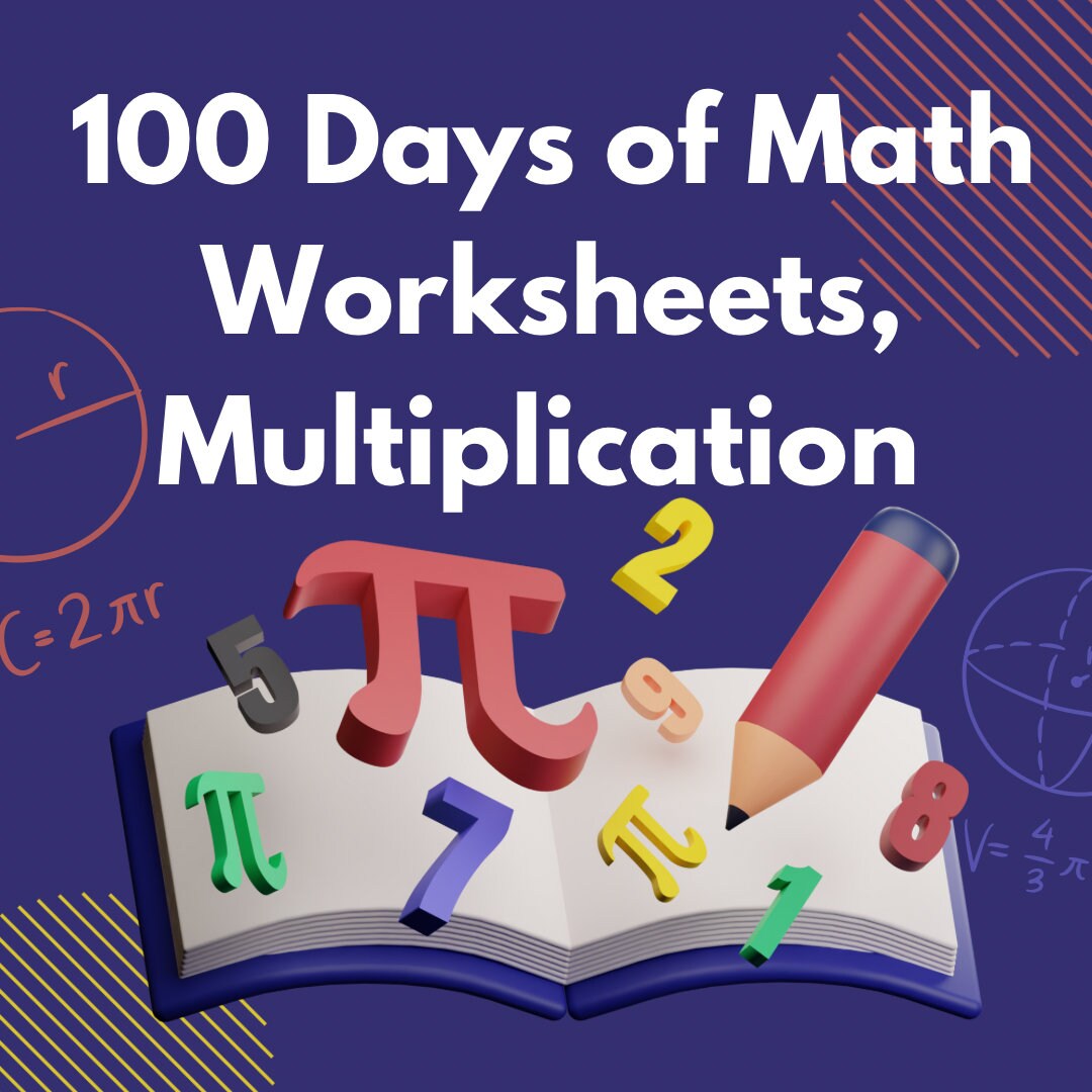 100 Days of Math Worksheets , Multiplications - Etsy