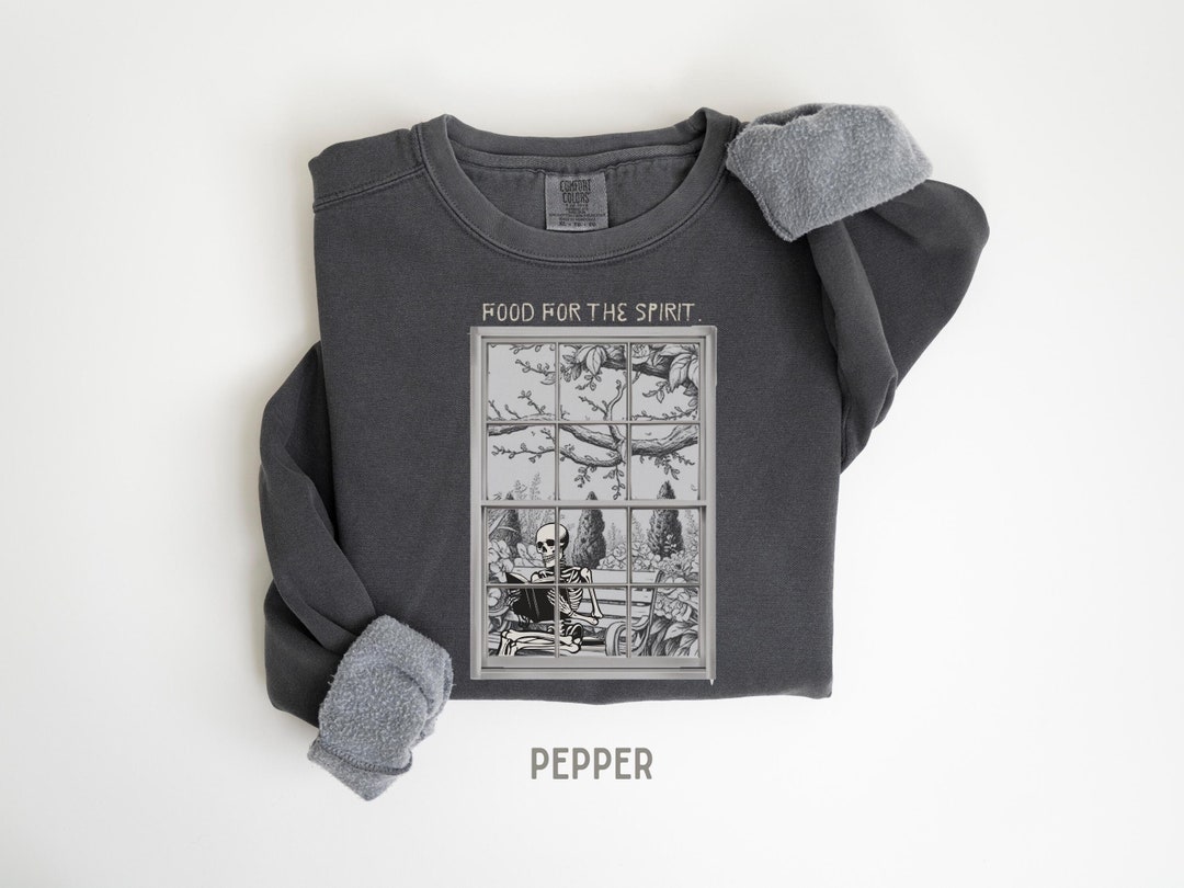 Skeleton Reading Books Comfort Colors Sweatshirt, Gothic Literature ...
