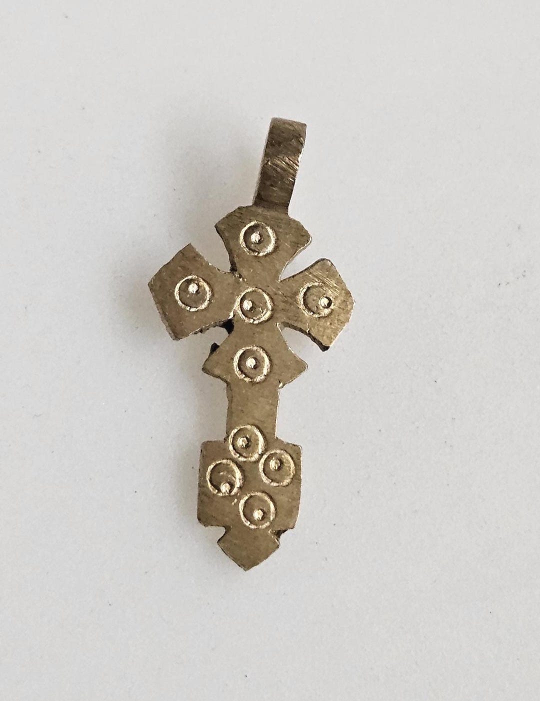 Ethiopian Brass Coptic Cross Pendant: Handcrafted Small Cross - Etsy