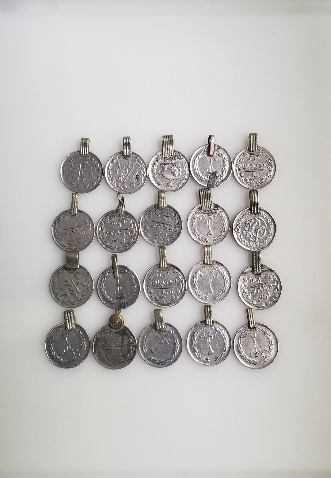 20 Coin Charms, Ethnic Coins, Rustic Charms, Tribal Coins - Etsy