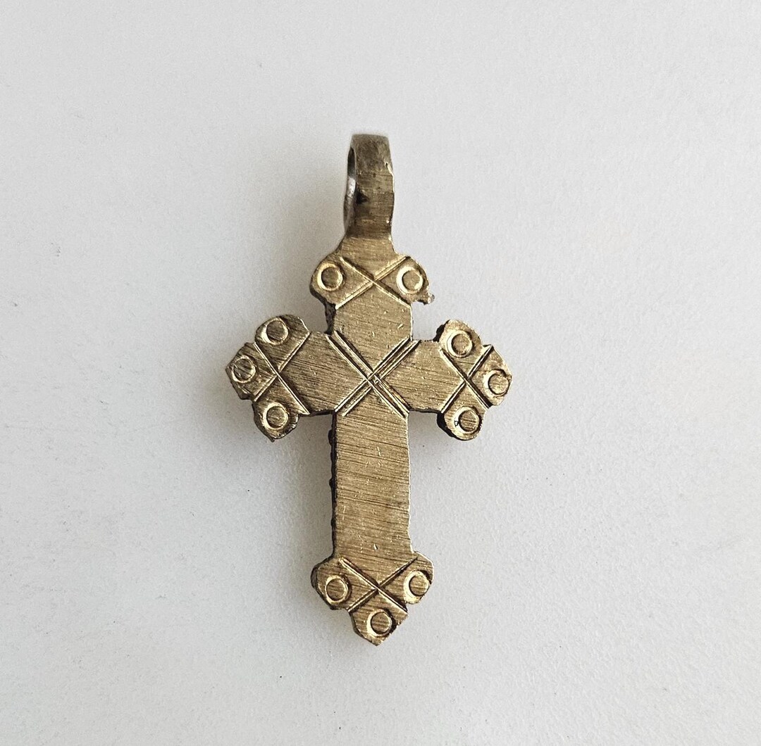 Small Brass Ethiopian Coptic Cross Pendant, Hand Crafted - Etsy