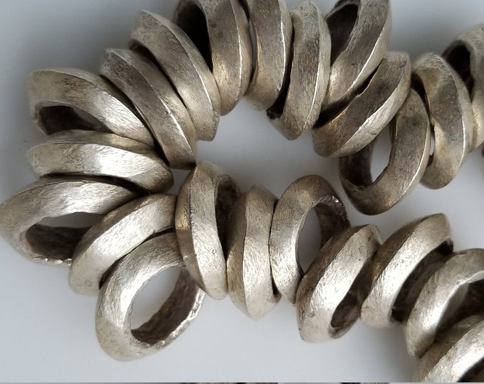 5 LARGE Ethiopian Silver Ring Beads, Ethiopian Spacers, Ethiopian Beads ...