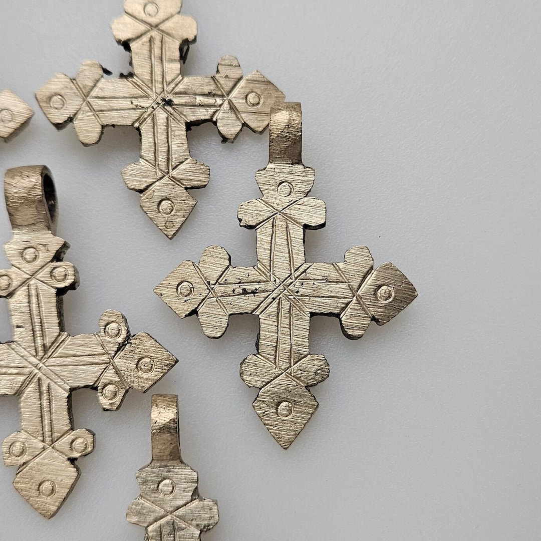 Small Brass Ethiopian Coptic Cross Pendant - Etsy
