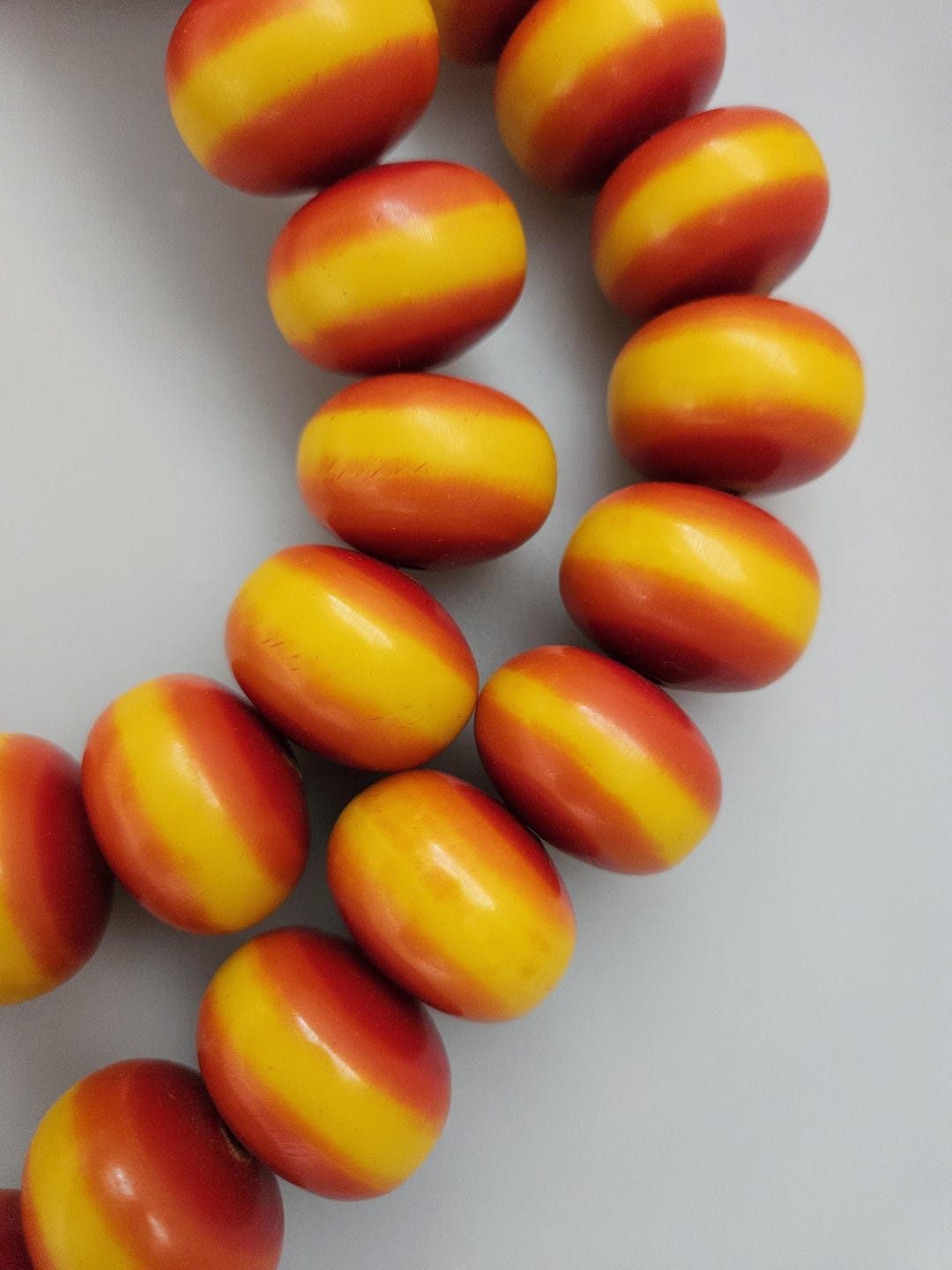 ONE Ethiopian Bead, Yellow and Orange Beads, African Beads - Etsy