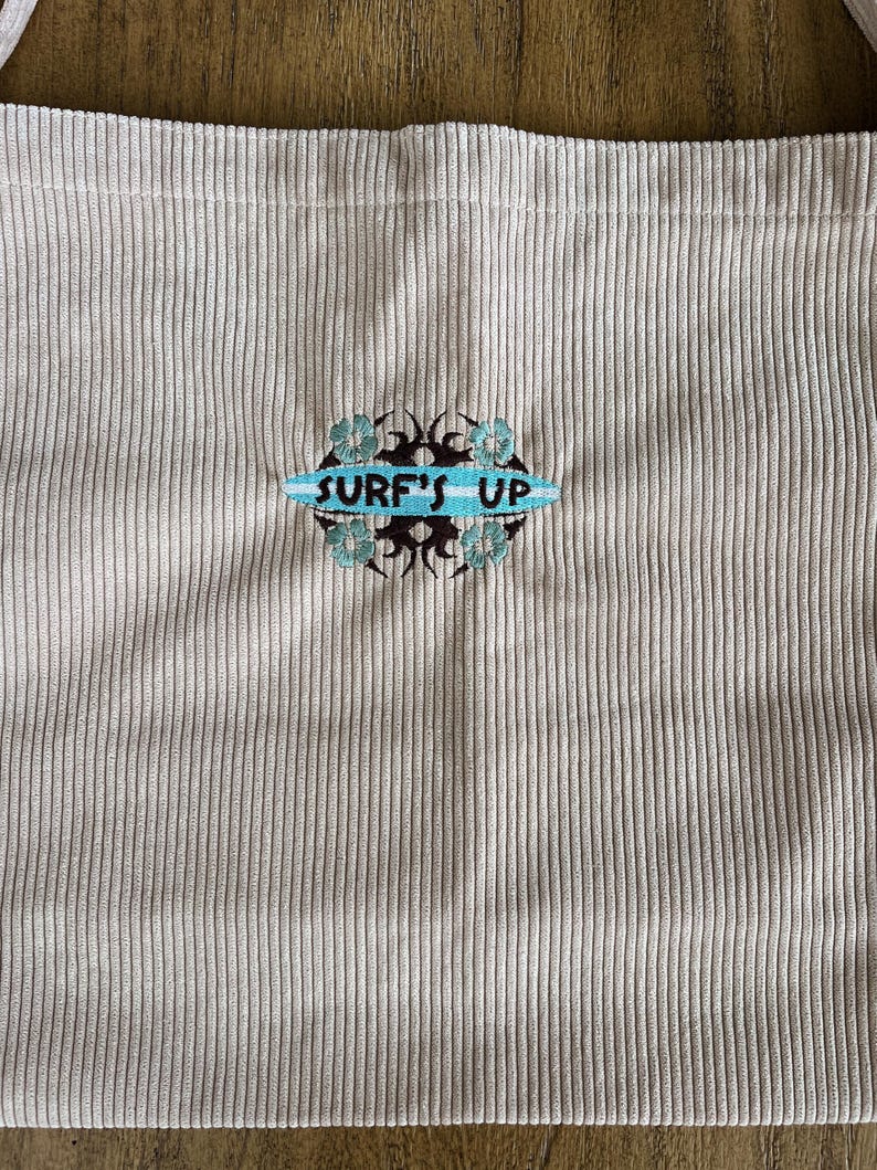 Surf's up Tote | Beach Bag | Surfer Boho Look | Corduroy Tote Purse ...