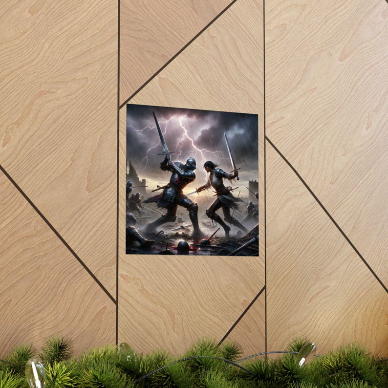 Vertical Posters, Medieval Battle Print, Matte Wall Art, Home Decor ...