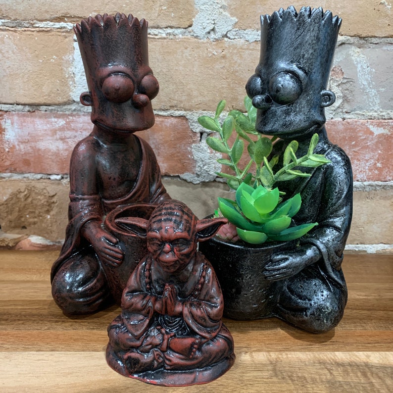 Red Bart Simpson Buddha Original Sculpt and Cast Custom Simpsons Buddha ...