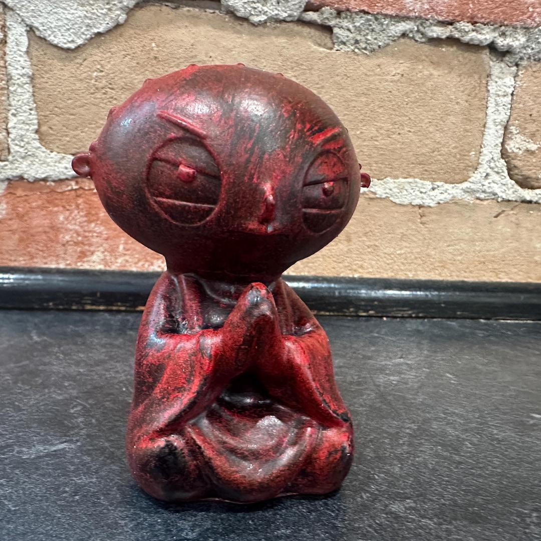 Stewie Buddha Red Antiqued Family Guy Statue - Etsy