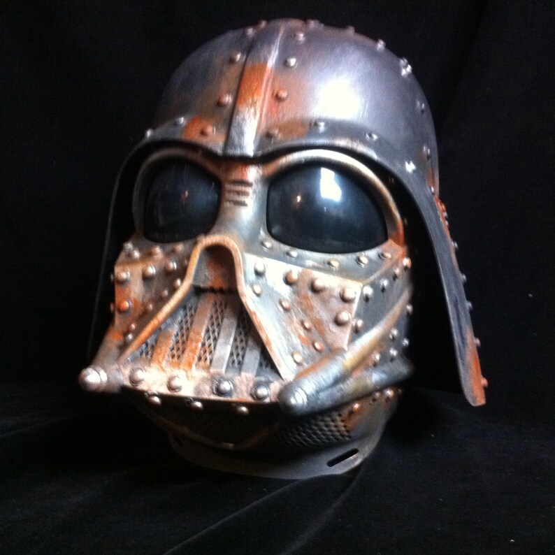Steampunk DARTH VADER Helmet Black & Silver Rusted Star Wars | Etsy