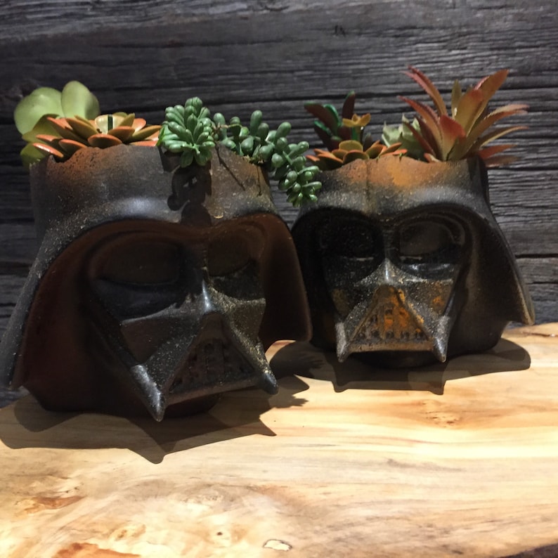 Rusted Darth Vader Helmet Planter Succulents Air Plants Terrarium Decor ...