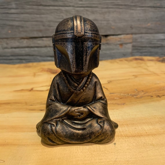 Bronze Mandalorian Buddha Statue Star Wars Buddha Mando | Etsy