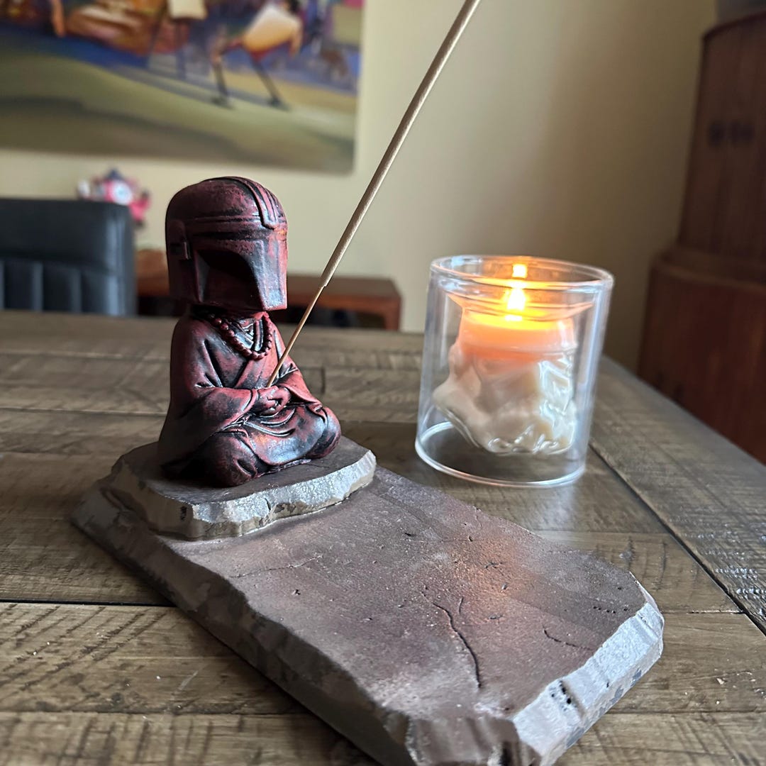 Antique Red Mandalorian Incense Holder Buddha Mando - Etsy