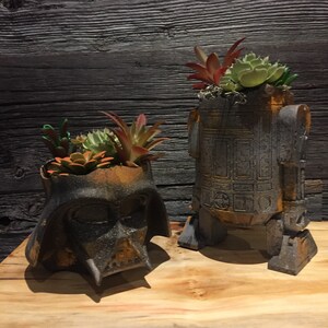 Rusted Darth Vader Helmet Planter Succulents Air Plants Terrarium Decor ...