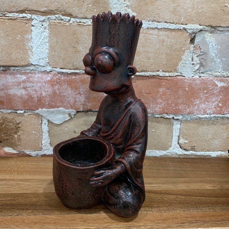 Red Bart Simpson Buddha Original Sculpt and Cast Custom Simpsons Buddha ...