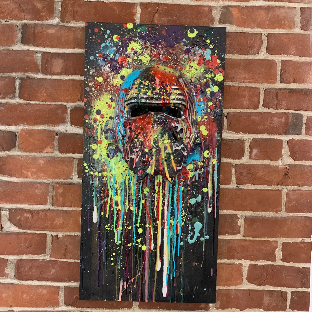 Kylo Ren Graffiti Painting Resin Drip Wall Art Star Wars Splatter Art ...