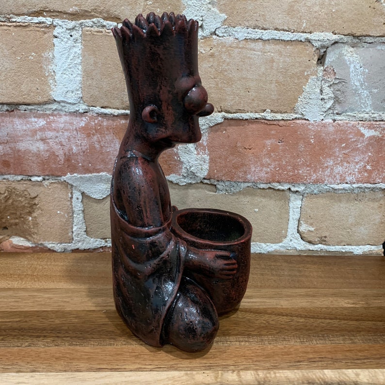 Red Bart Simpson Buddha Original Sculpt and Cast Custom Simpsons Buddha ...
