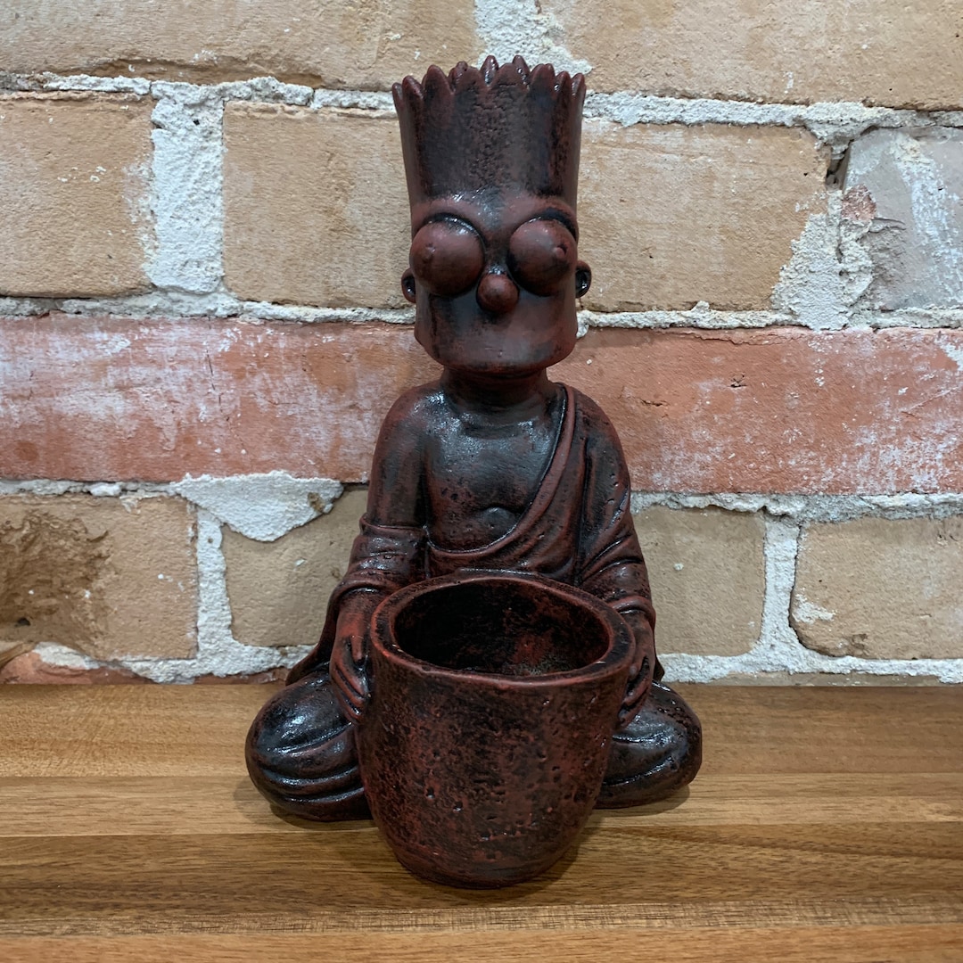 Red Bart Simpson Buddha Original Sculpt and Cast Custom Simpsons Buddha ...