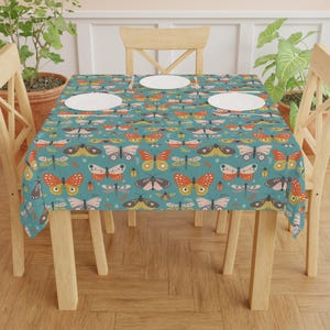 Flutter Frolic Moth, Butterfly, Dragonfly Bug Print Tablecloth - 55x55 ...