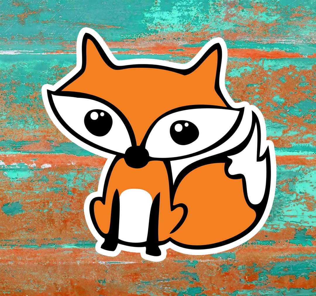 Little Fox Sticker Waterproof, Fade-resistant Foxes Decal Stickers Cute ...
