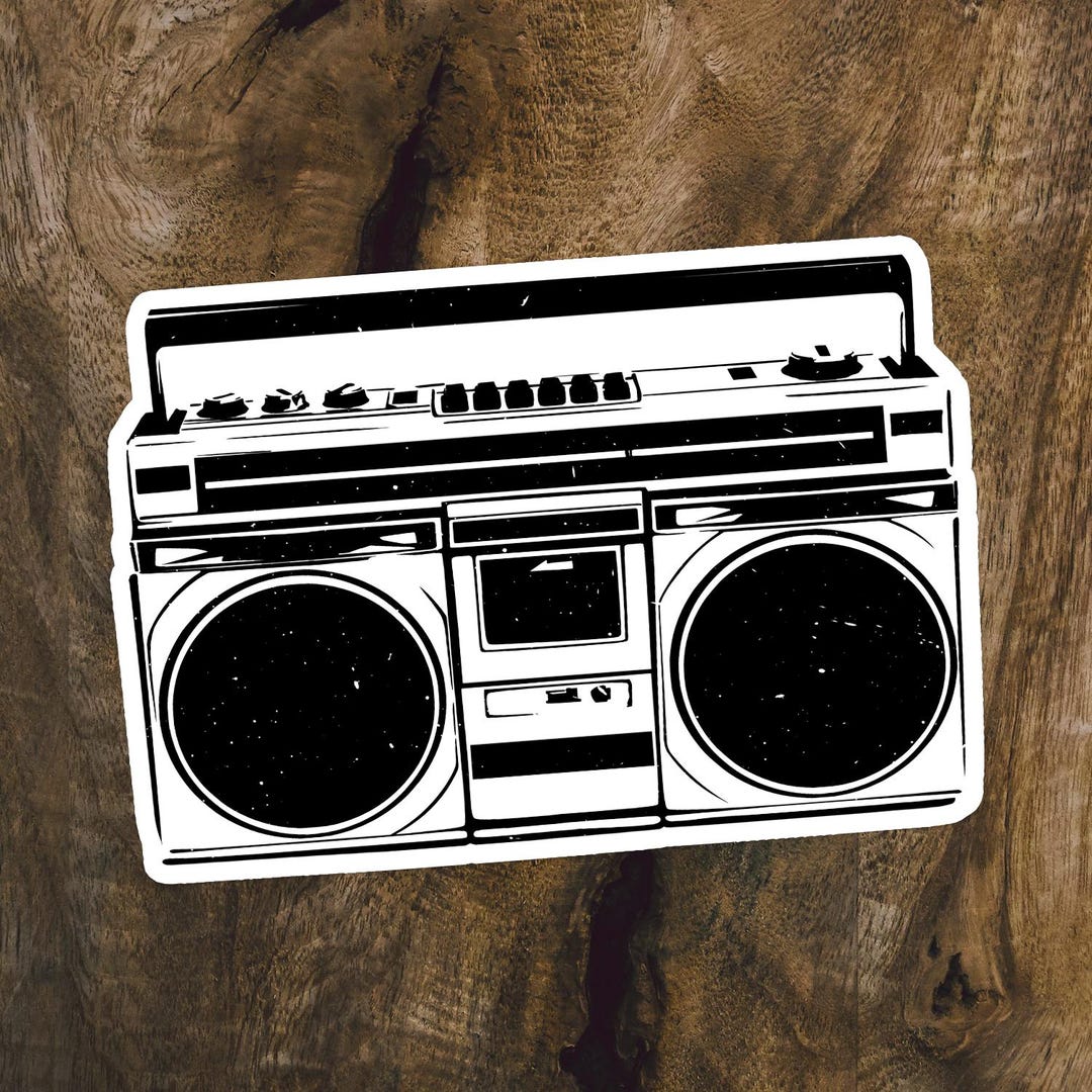 3" Retro Boombox Sticker, Nostalgic 80s 90s Stereo Vinyl Stickers Decal ...