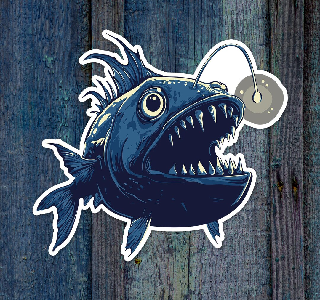 Deep Sea Anglerfish Vinyl Sticker - Angler Fish Lure Decal Stickers ...