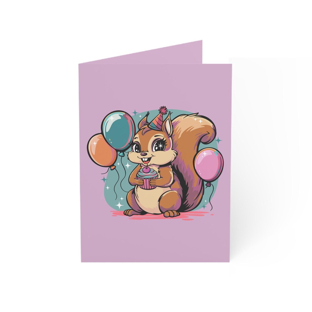 Happy Birthday Party Squirrel Greeting Cards (1, 10, or 30 Pack ...