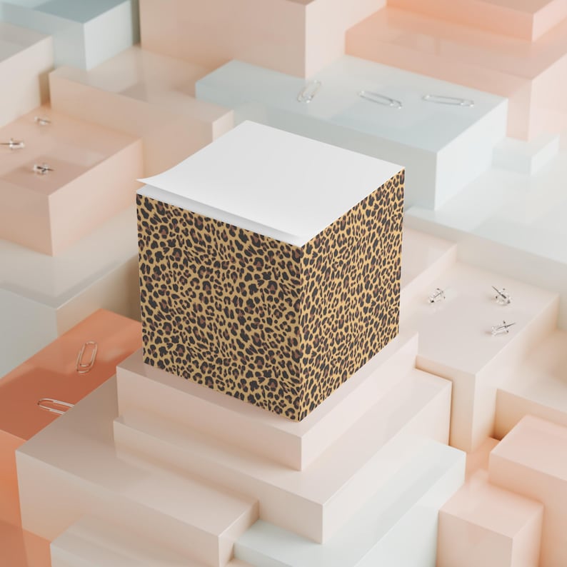 Leopard Print Sticky Note Cube 700 Sheet Sticky Note Pad With Cheetah ...