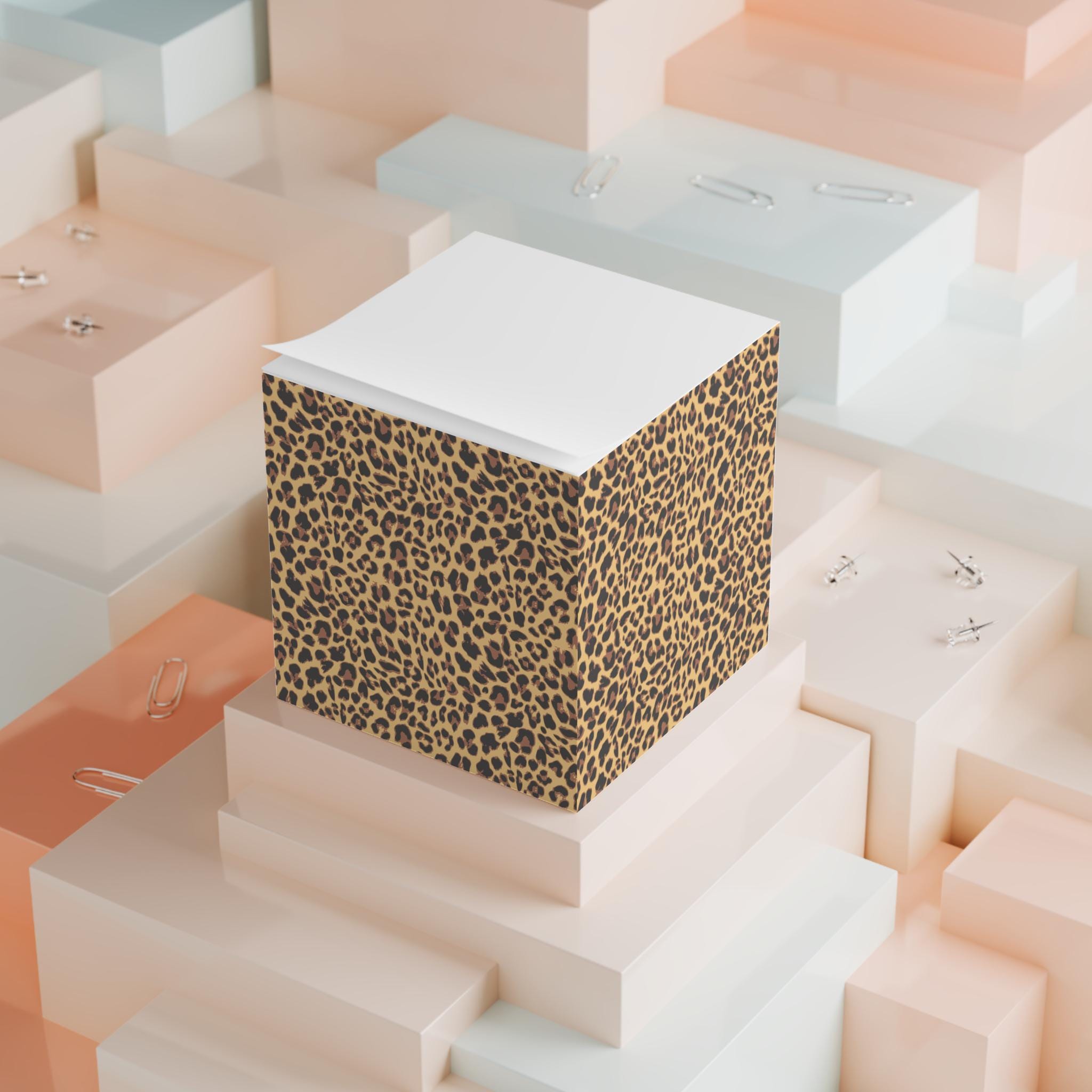 Leopard Print Sticky Note Cube 700 Sheet Sticky Note Pad With Cheetah ...